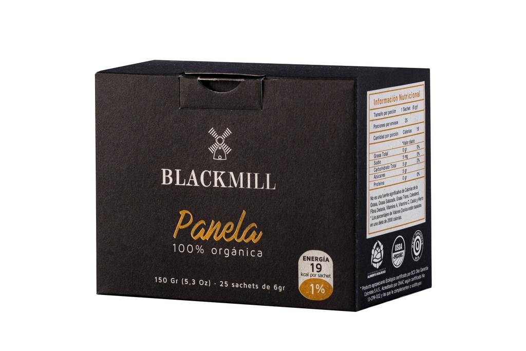 PANELA POLVO CAJA POR 25 SACHET DE 5 GR BLACKMILL | E-COMMERCE